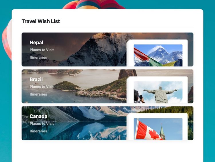 Travel Wish List | Free Craft Templates