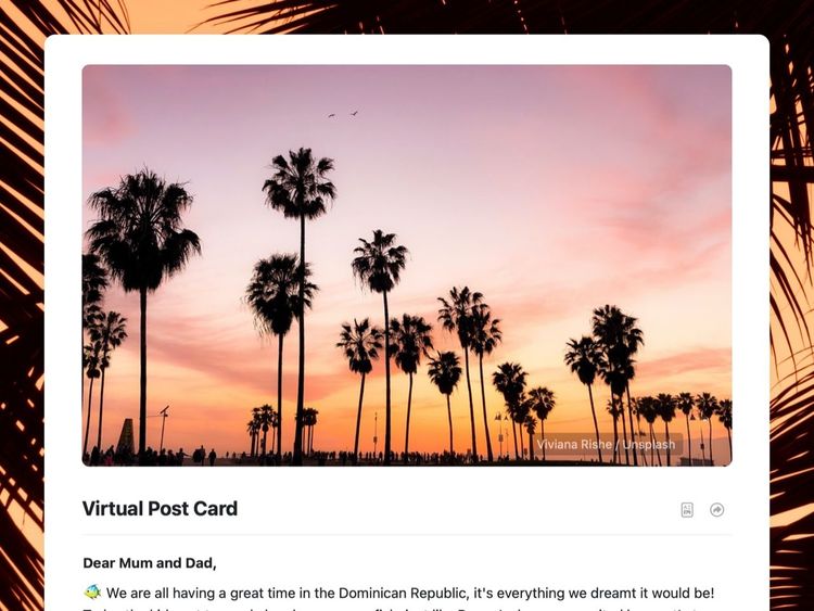 Virtual Postcard | Free Craft Templates