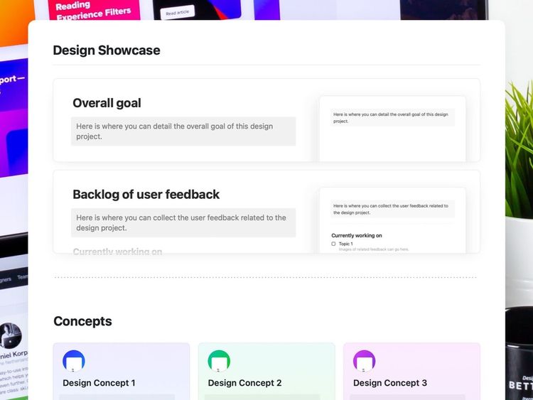 Design Showcase Template | Free Craft Templates